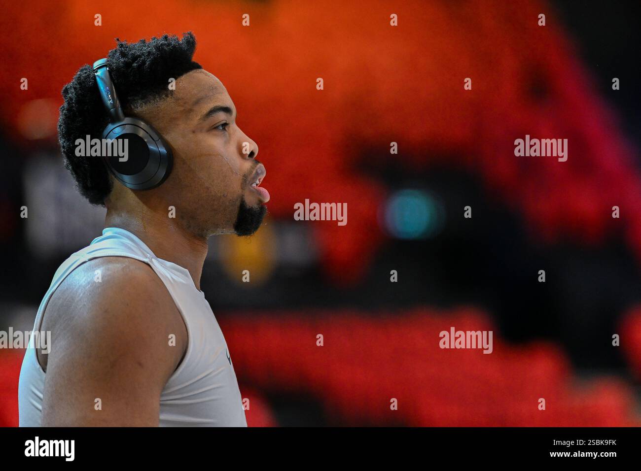 EJ Anosike (3) of Filou Oostende pictured before a basketball game ...