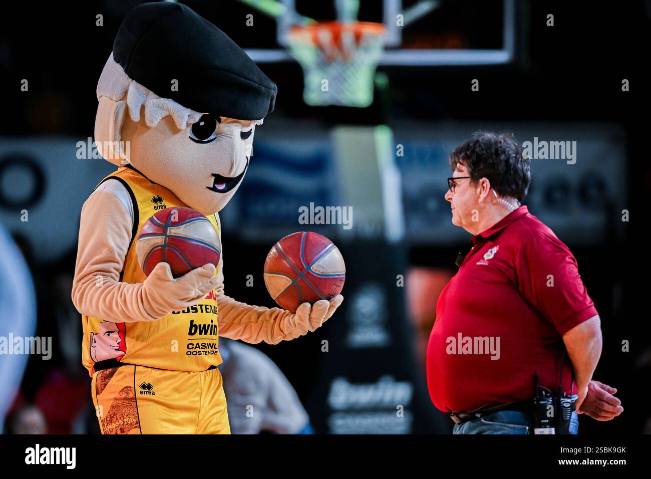Mascotte Filou Oostende pictured during a basketball game between Filou ...