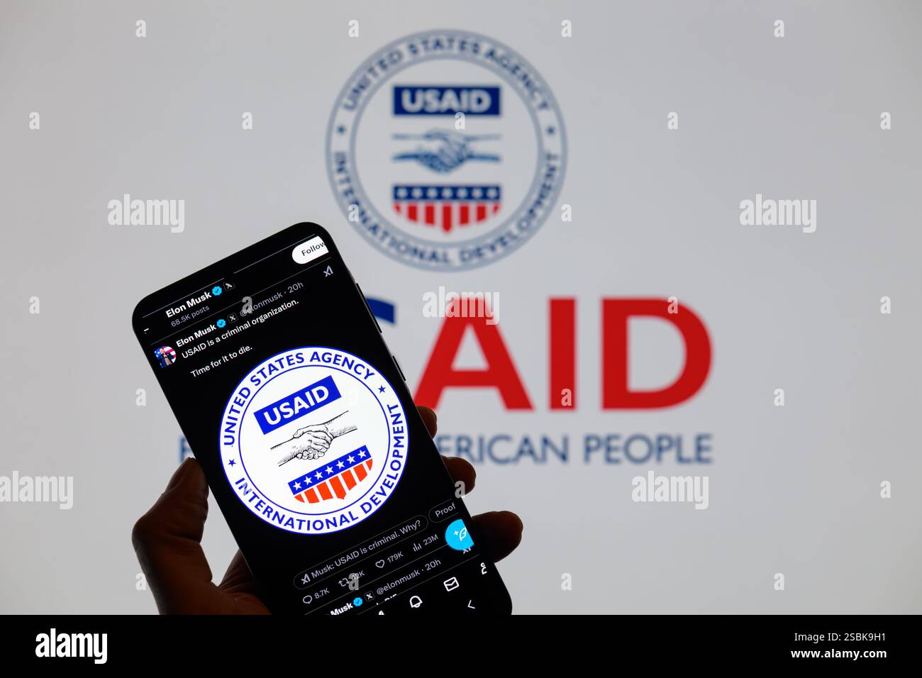 Elon Musk post is shown on social media X, seen in this photo ...