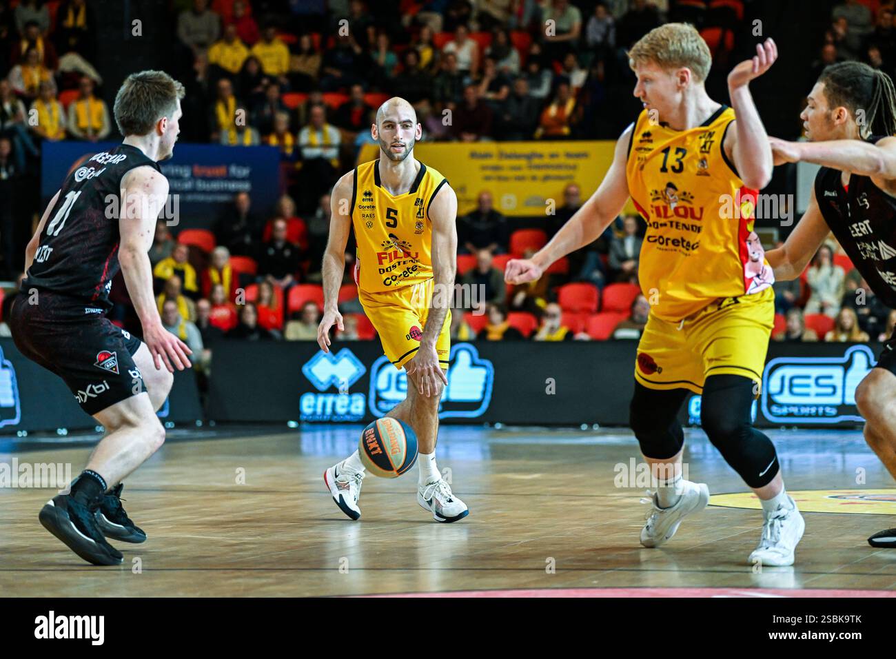 Marijn Ververs (5) of Filou Oostendepictured during a basketball game ...