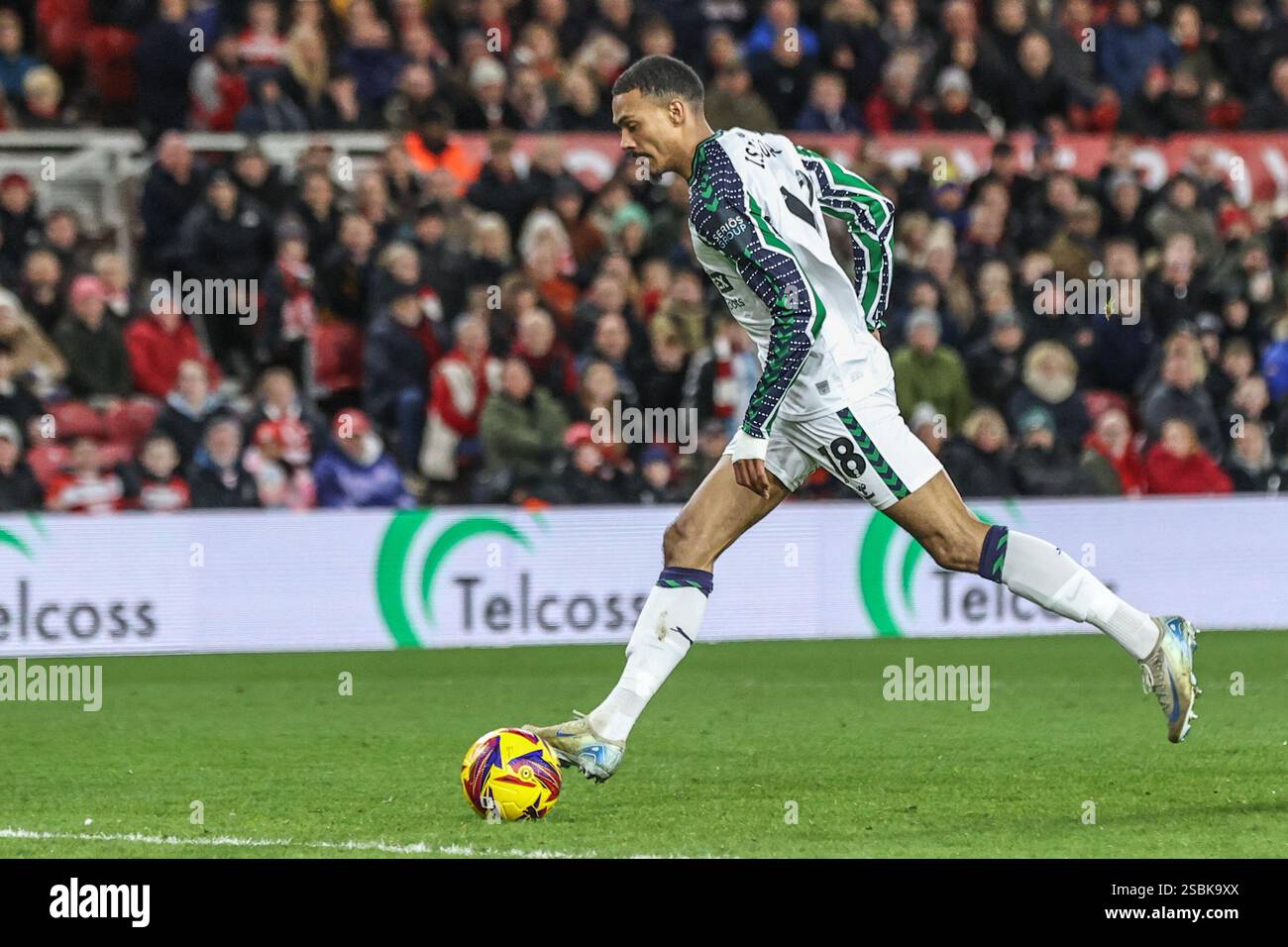 Middlesbrough, UK. 03rd Feb, 2025. Wilson Isidor of Sunderland scores to make it 1-2 during the ...