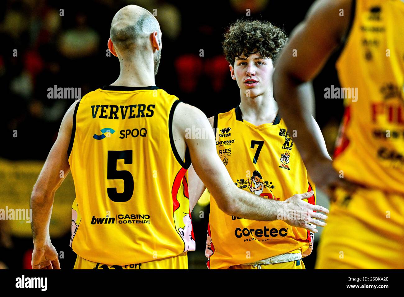 Jules Rotsaert (7) of Filou Oostende pictured during a basketball game ...