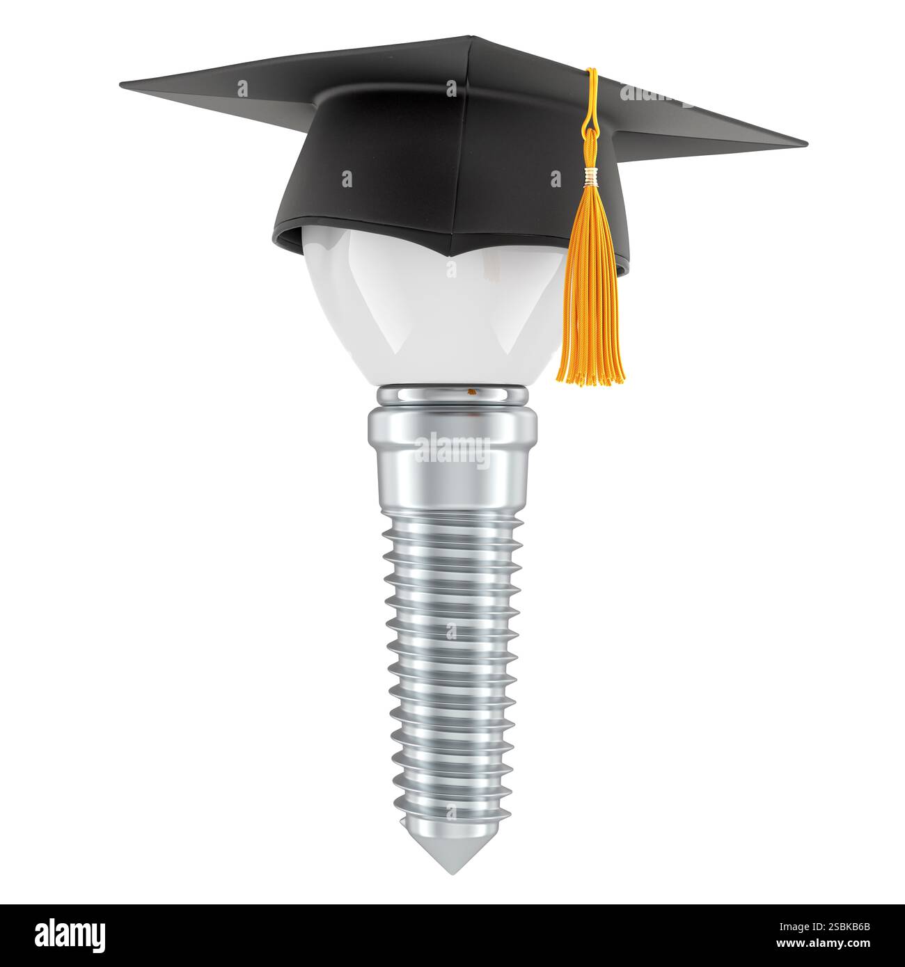 Implant surgeon education, concept. Dental Implant with graduation cap ...