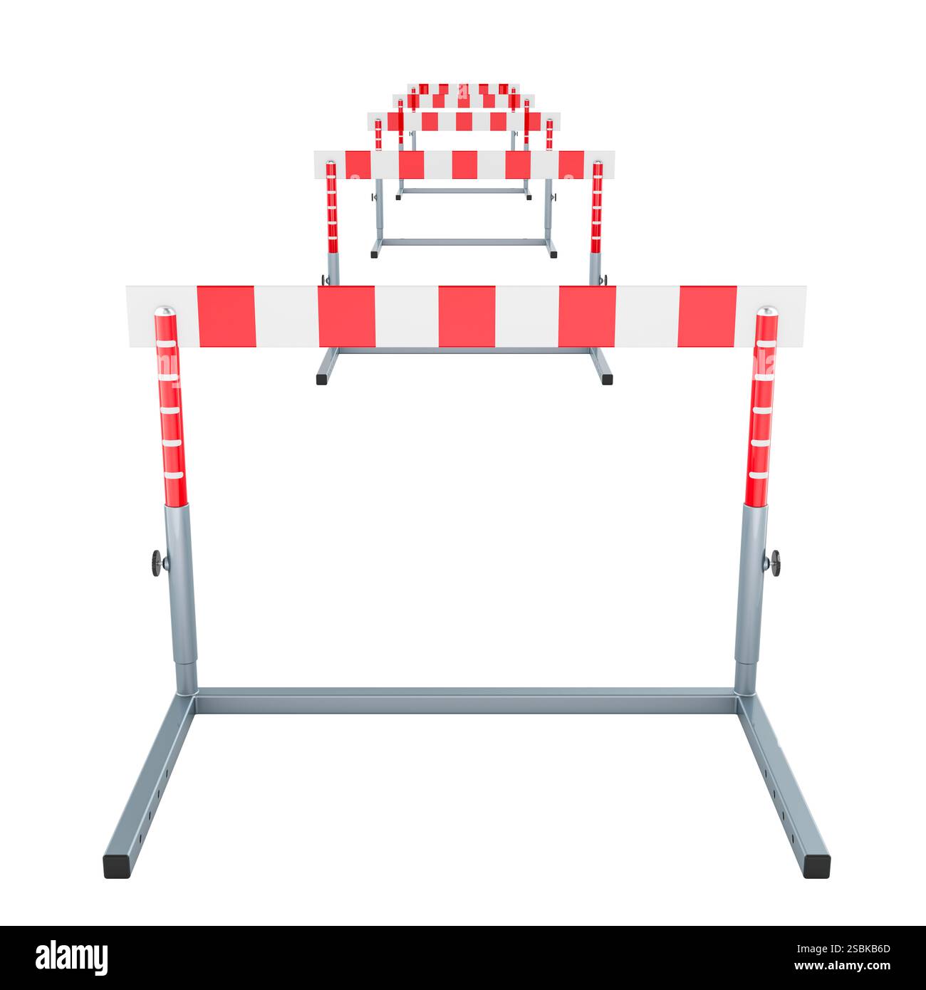 Track hurdles, athletics hurdles. 3D rendering isolated on white ...