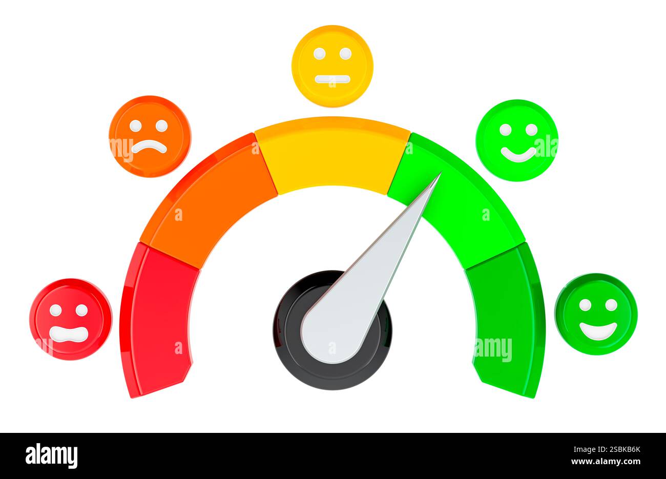The Scale Of Emotions With Smiles Rating Scale Of Customer Satisfaction 3d Rendering Isolated