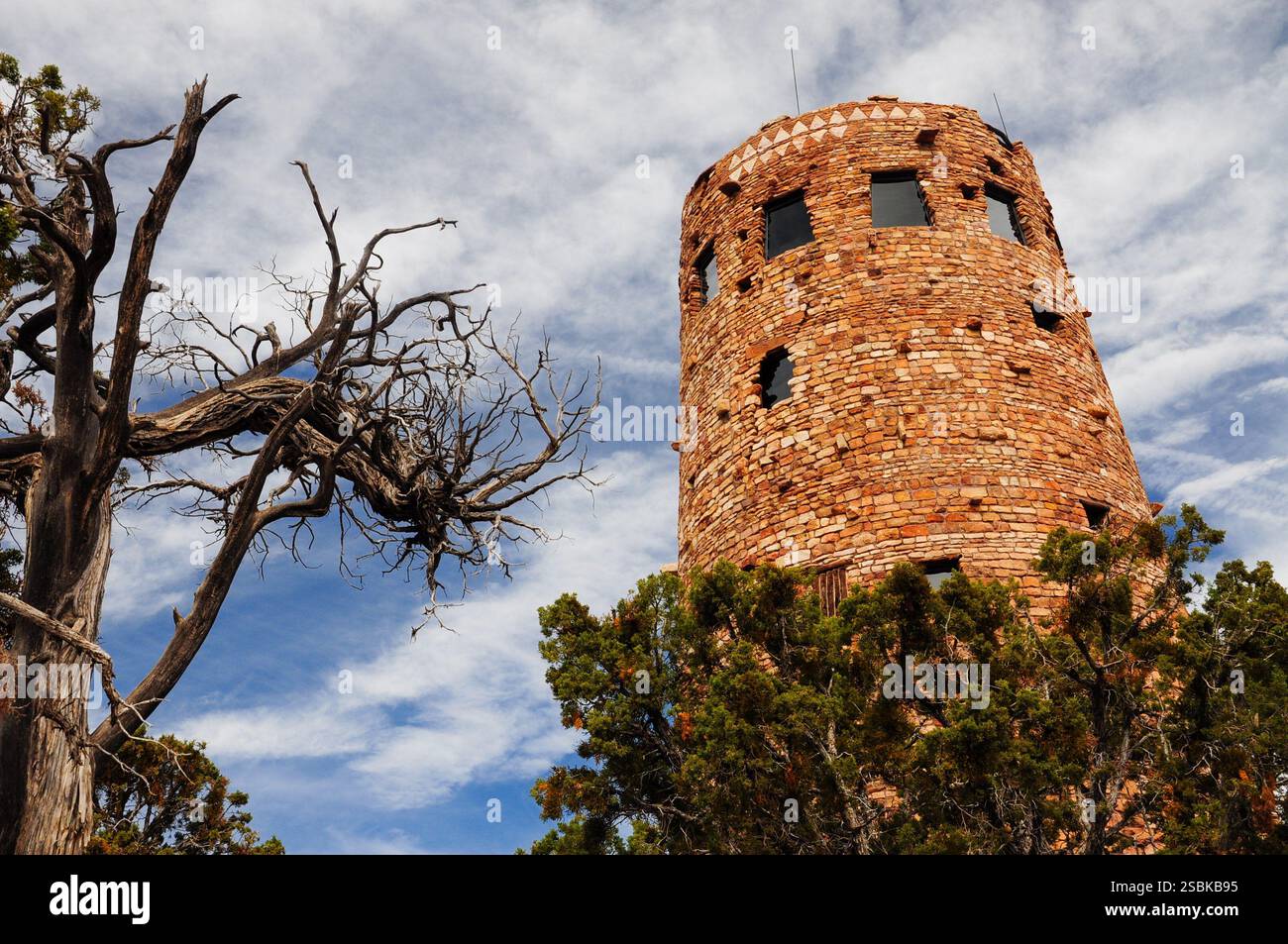 Stone watchtower at Grand Canyon with panoramic views amidst natural ...