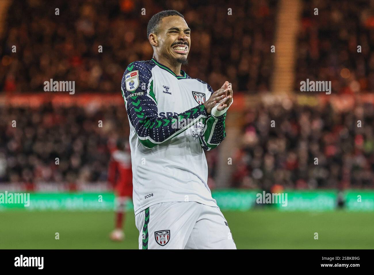 Middlesbrough, UK. 03rd Feb, 2025. Wilson Isidor of Sunderland reacts to a missed shot on goal ...
