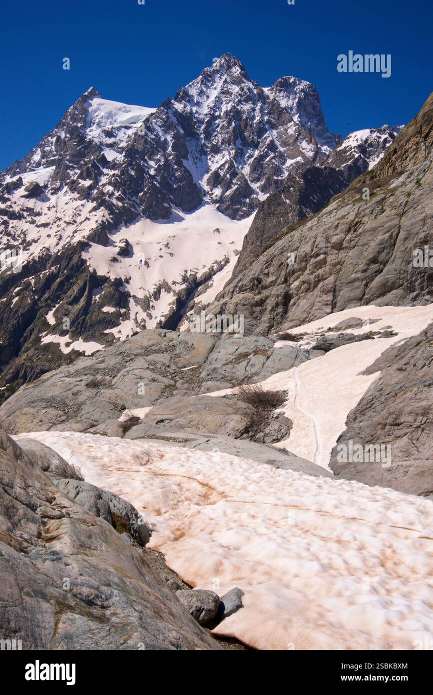 Mont Pelvoux, Ecrins national park, Hautes alpes, France. Viewed from ...