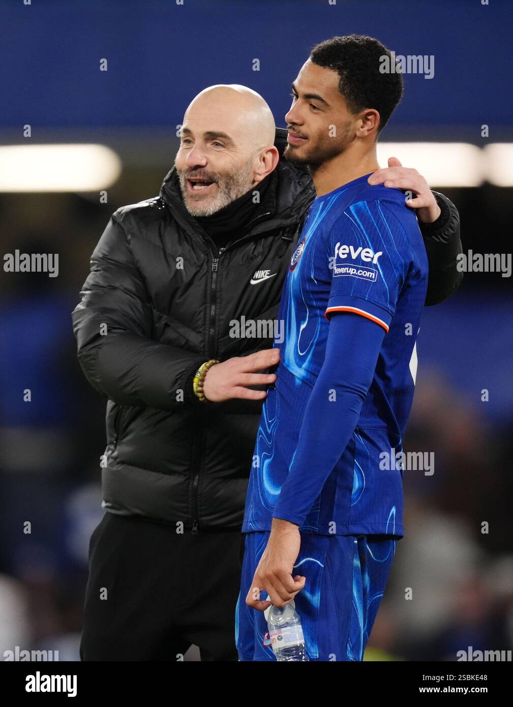 Chelsea manager Enzo Maresca and Levi Colwill celebrate after the ...