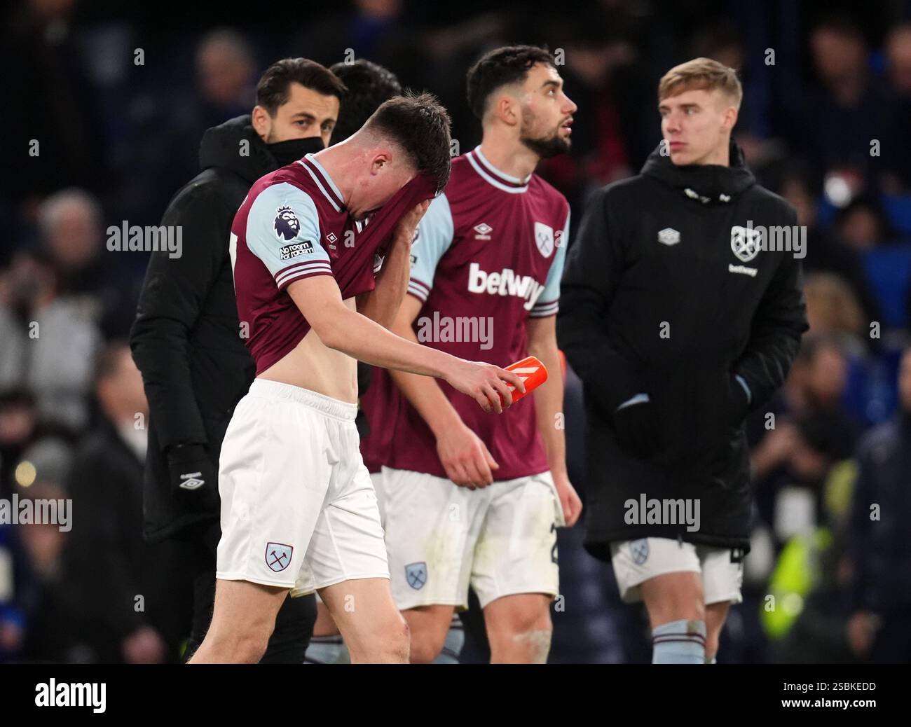West Ham United's Oliver Scarles looks dejected after the Premier ...