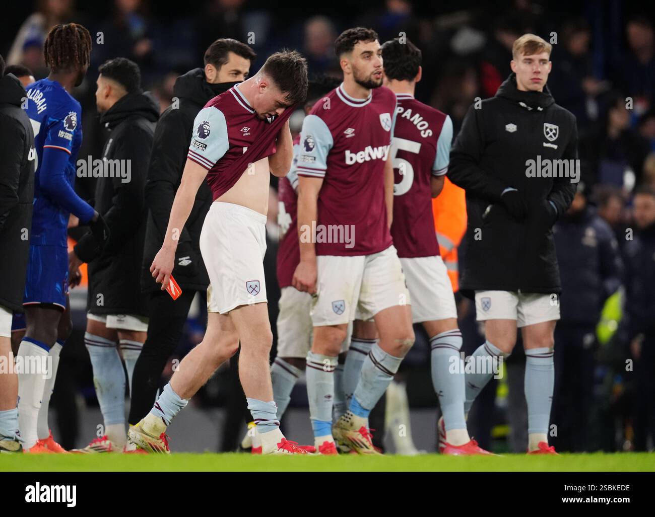 West Ham United's Oliver Scarles looks dejected after the Premier ...
