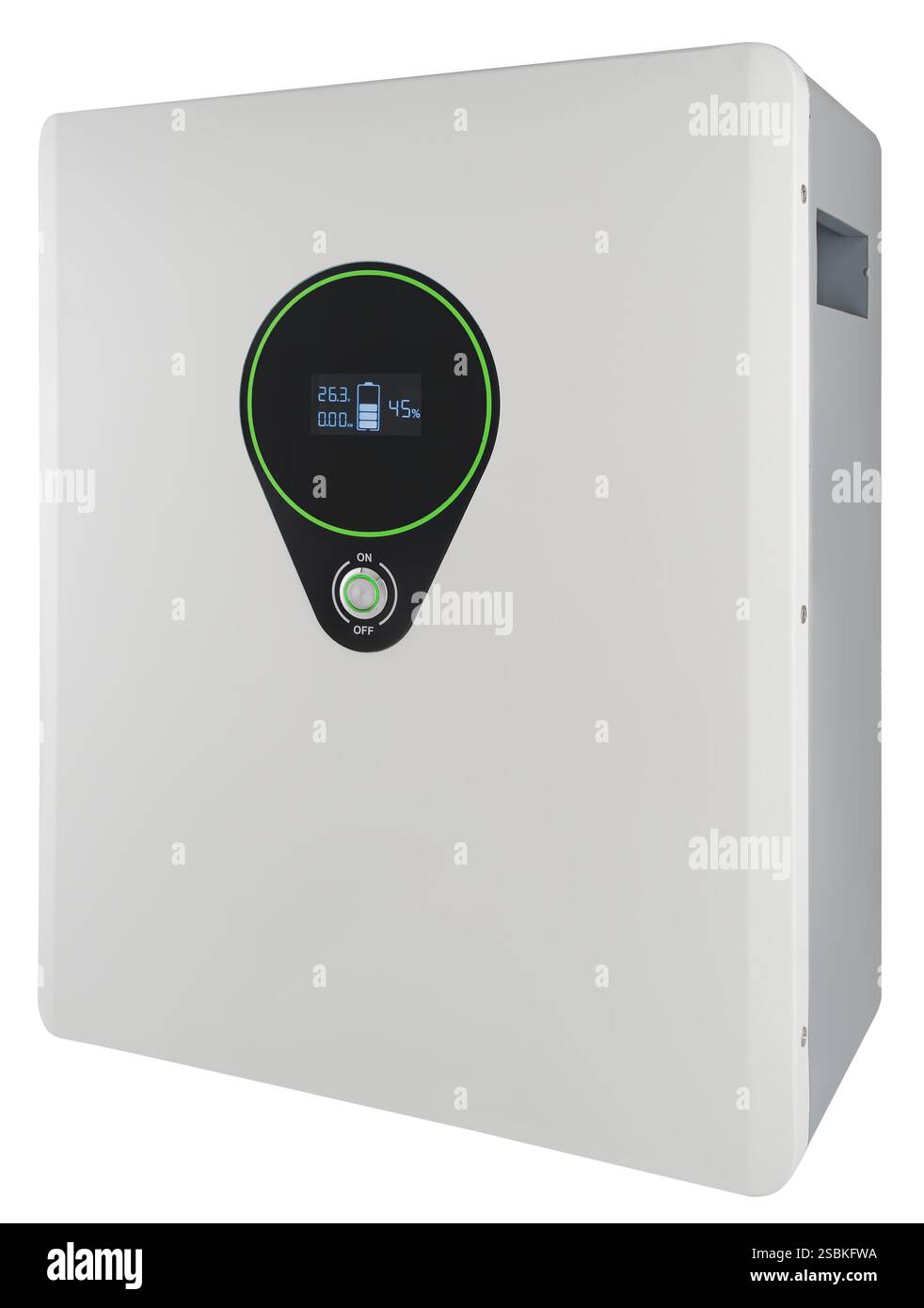 Lithium-ion battery for solar panels on a white background in ...