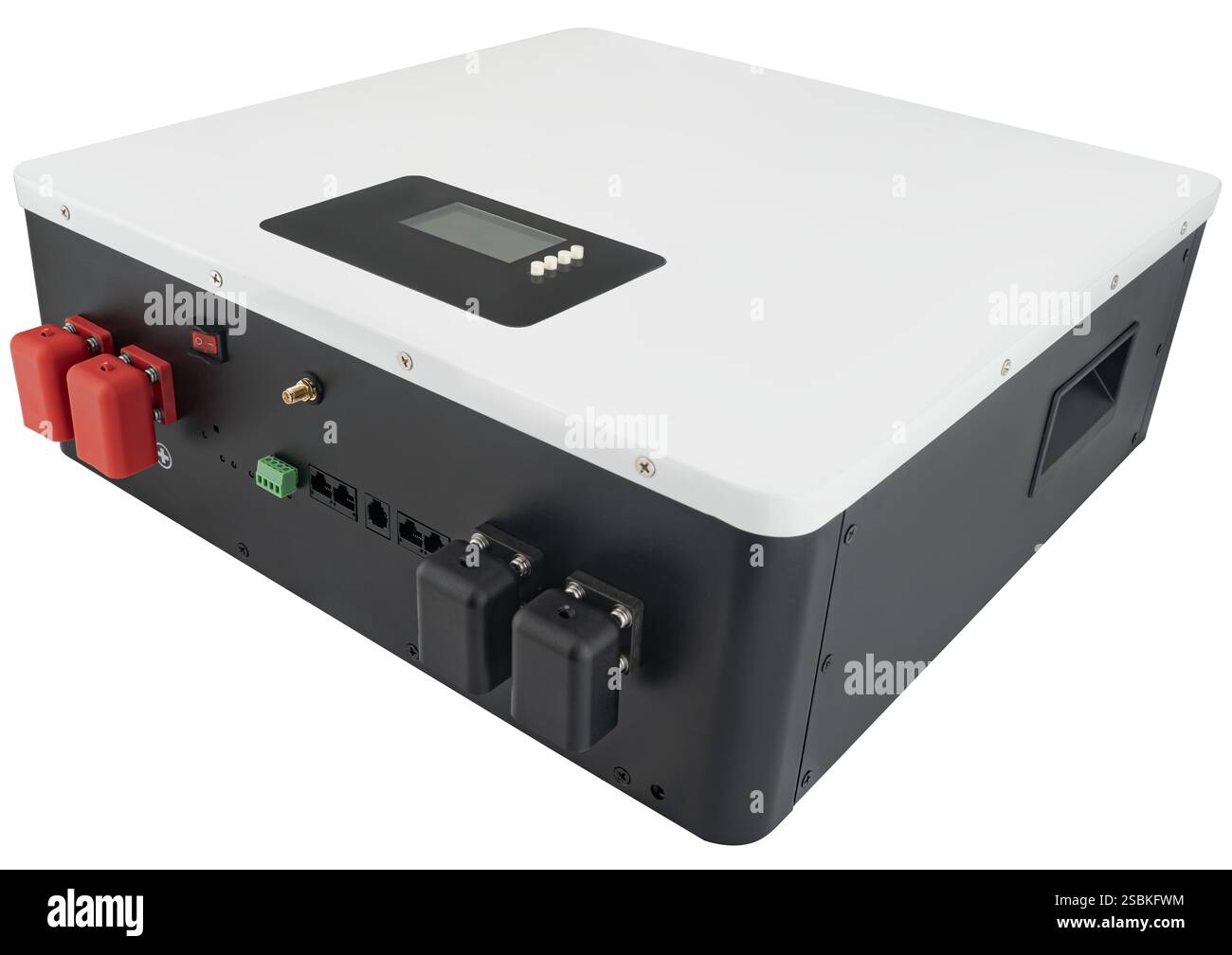 Battery for solar panels on a white background in insulation Stock ...