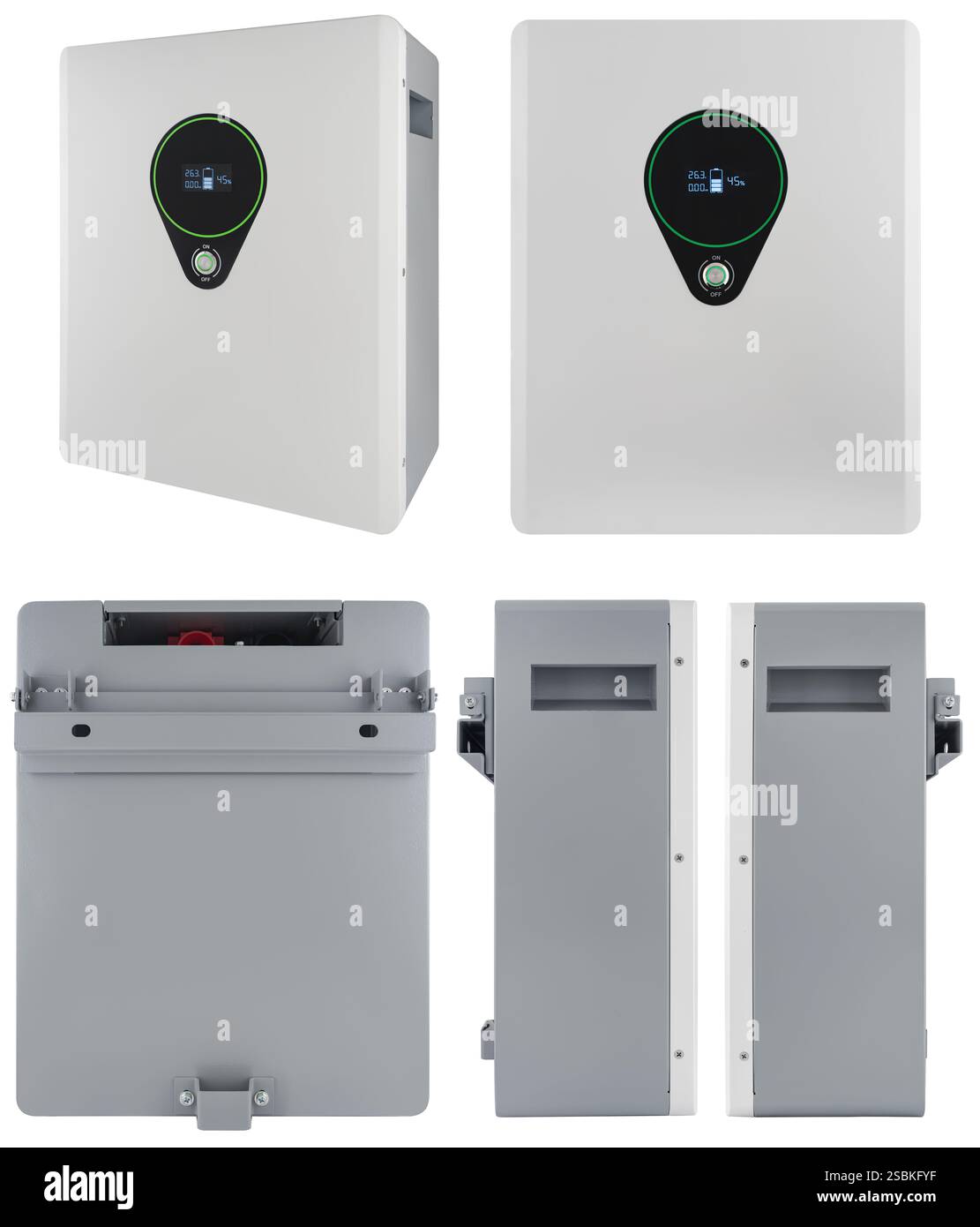 Battery for solar panels on white background in insulation Stock Photo ...