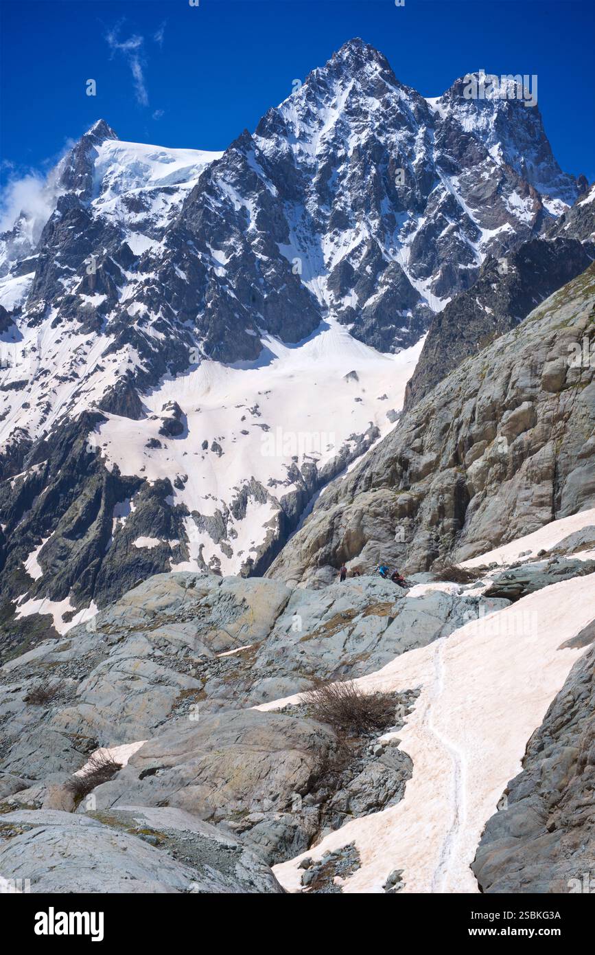 Mont Pelvoux, Ecrins national park, Hautes alpes, France. Viewed from ...