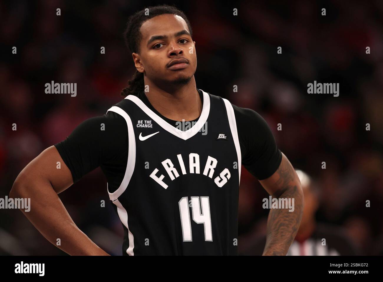 Providence guard Corey Floyd Jr. (14) stands on the court during the ...