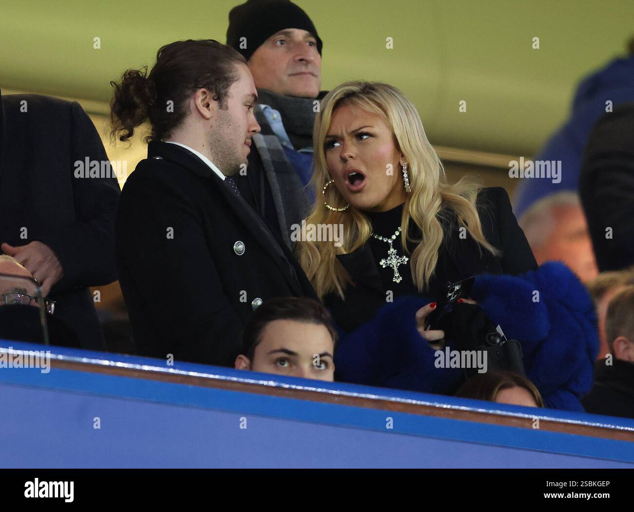 London, UK. 3rd Feb, 2025. Singer Tallia Storm is seen in the stands ...
