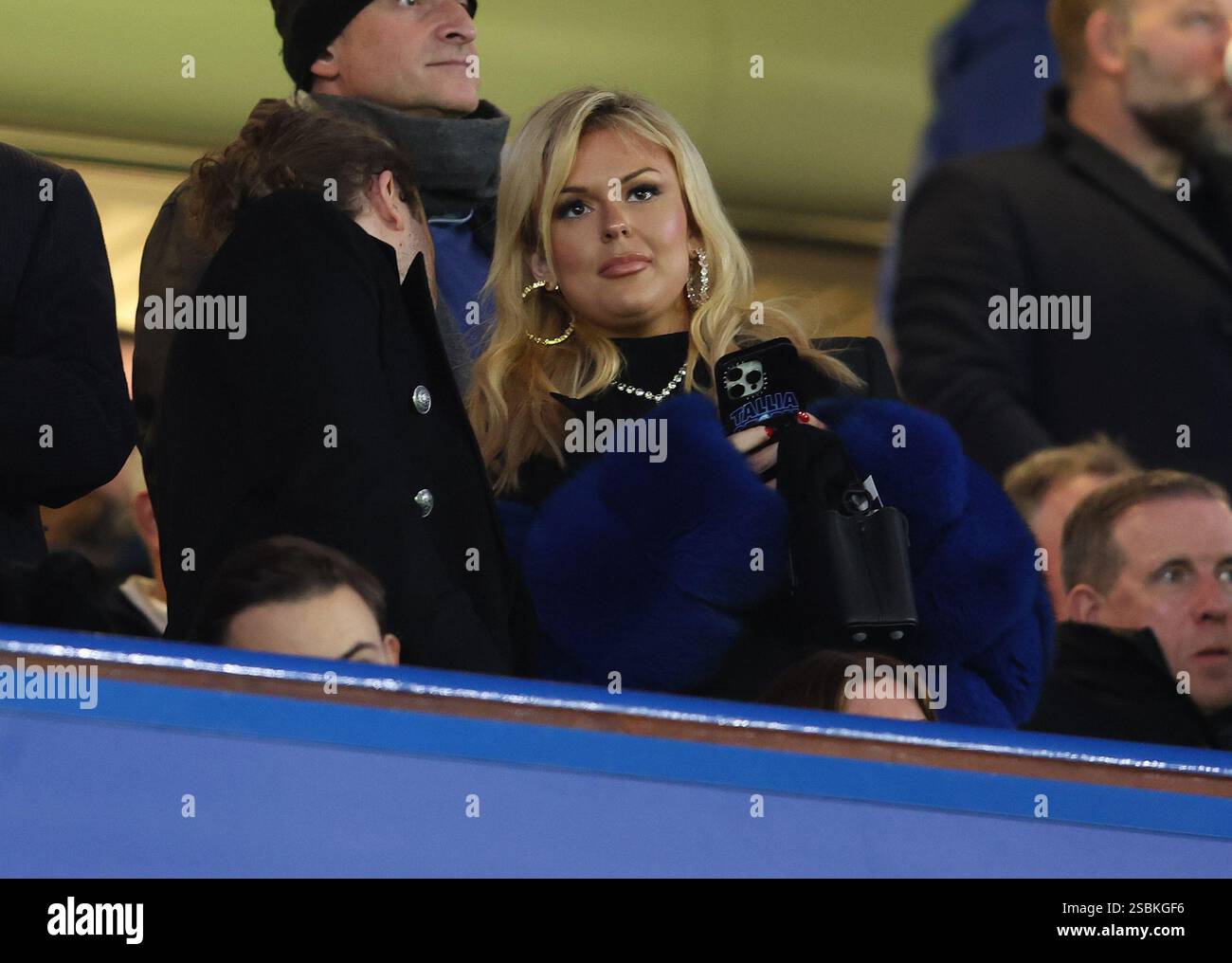 London, UK. 3rd Feb, 2025. Singer Tallia Storm is seen in the stands ...