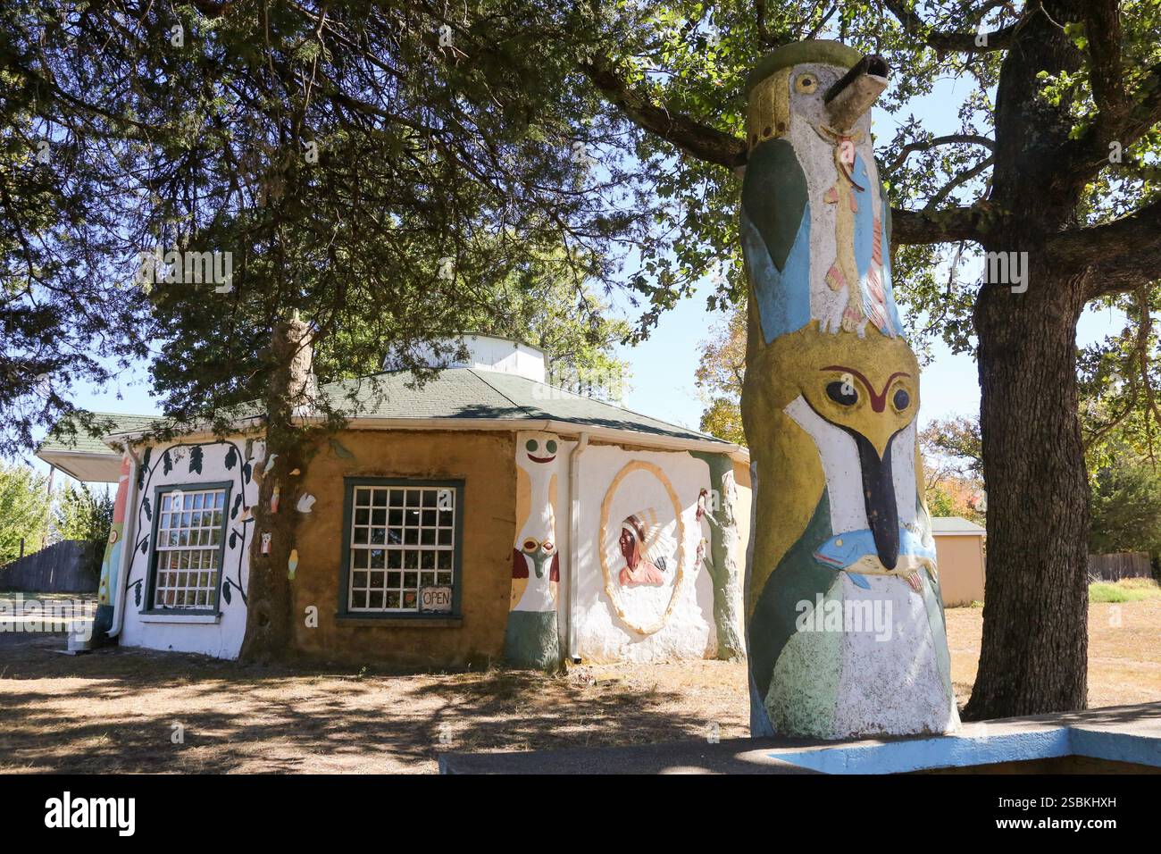 Ed Galloway's Totem Pole Park in Chelsea, Oklahoma Stock Photo - Alamy