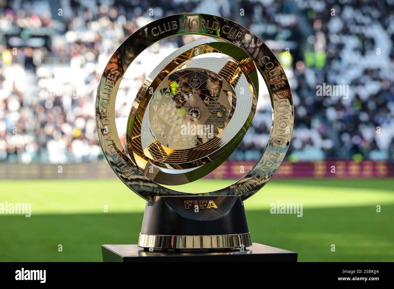 Turin, Italy, 2nd February 2025. The FIFA Club World Cup trophy made by ...