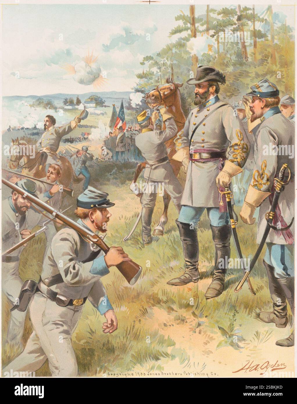 Stonewall Jackson, Bull Run, Aug. 17, 1861. Vintage American Civil War ...