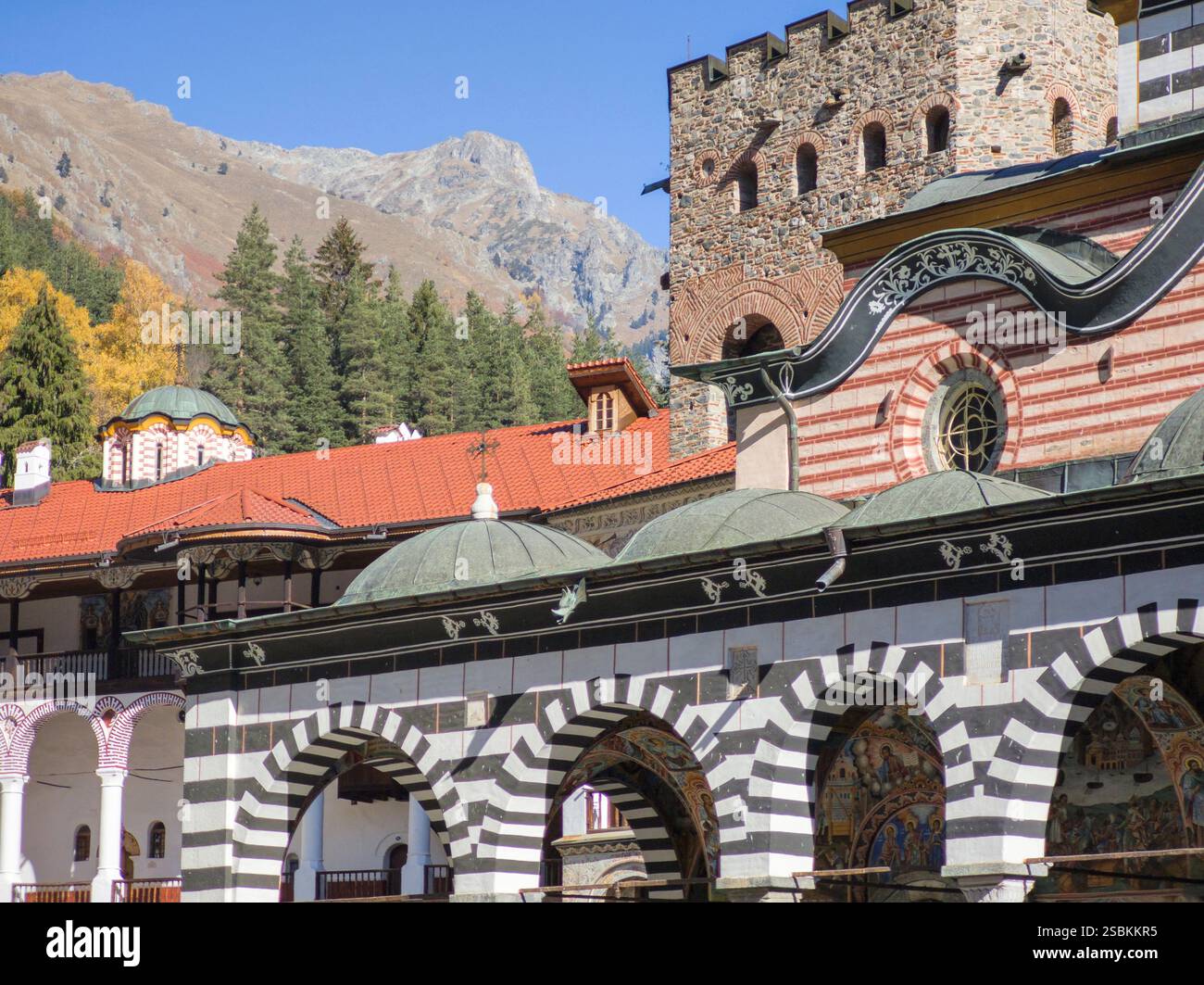 Autumn view of Orthodox Monastery of Saint Ivan (John) of Rila (Rila ...