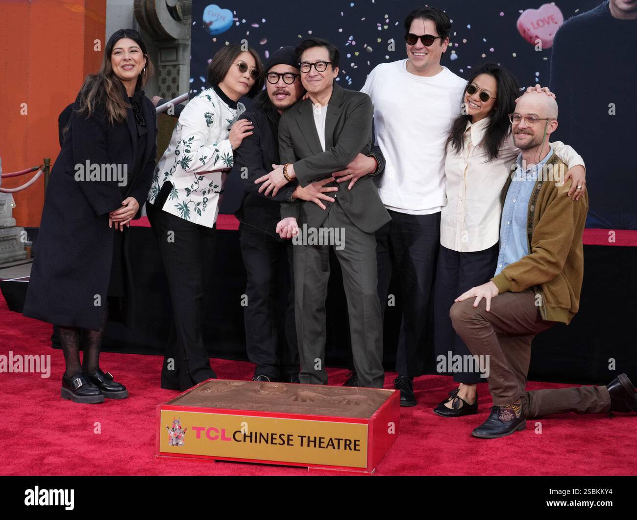 Los Angeles, USA. 03rd Feb, 2025. (L-R) Guest, Echo Quan, Daniel Kwan ...