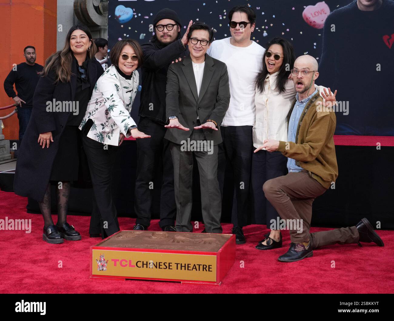 Los Angeles, USA. 03rd Feb, 2025. (L-R) Guest, Echo Quan, Daniel Kwan, Ke Huy Quan, Jonathan ...