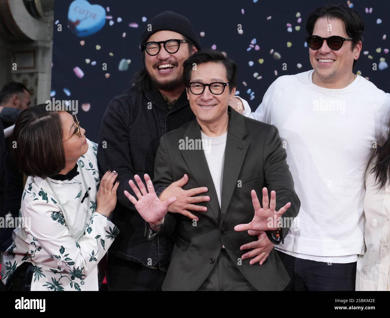 Los Angeles, USA. 03rd Feb, 2025. (L-R) Guest, Echo Quan, Daniel Kwan ...