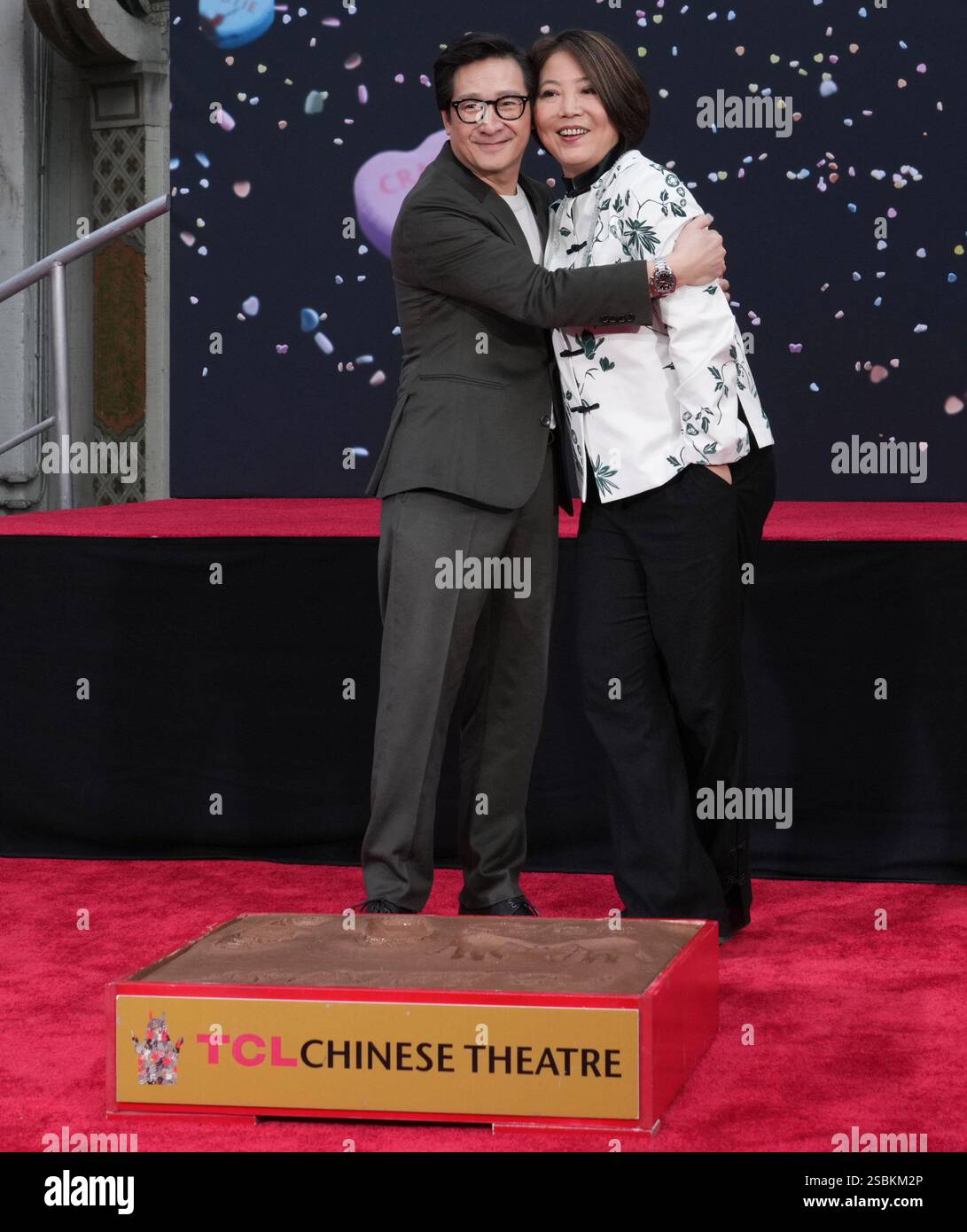 (L-R) Ke Huy Quan and Echo Quan at the Ke Huy Quan Hand & Footprint in ...