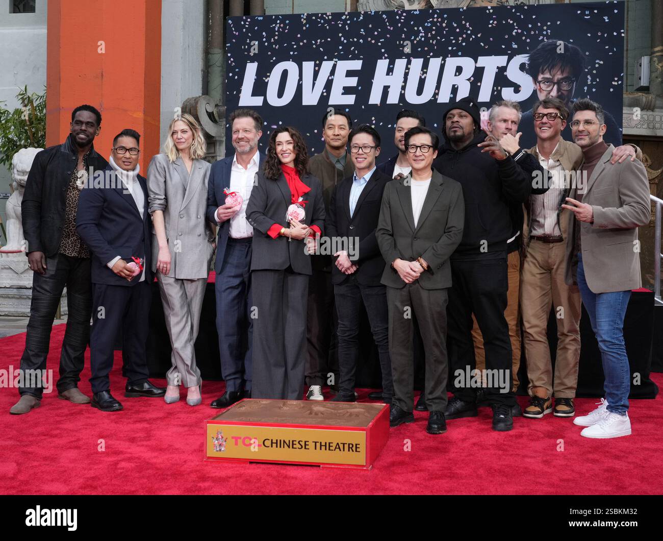 Los Angeles, USA. 03rd Feb, 2025. (L-R) LOVE HURTS Cast & Crew - Mustafa Shakir, Jonathan ...