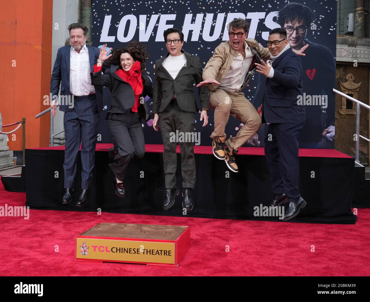 Los Angeles, USA. 03rd Feb, 2025. (L-R) David Leitch, Kelly McCormick, Ke Huy Quan, Guy Danella ...
