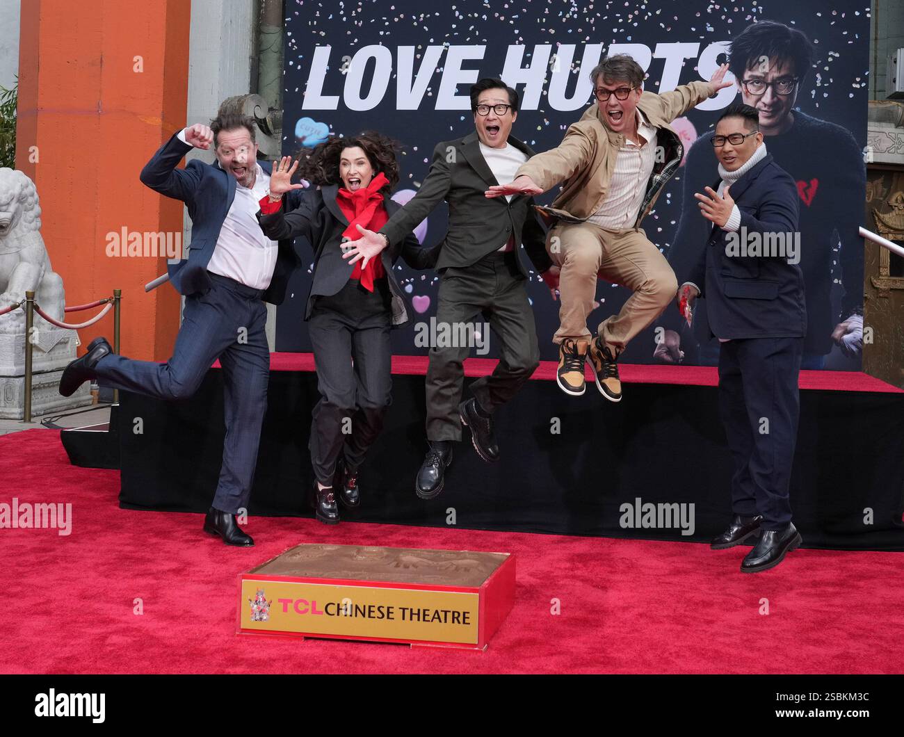 Los Angeles, USA. 03rd Feb, 2025. (L-R) David Leitch, Kelly McCormick, Ke Huy Quan, Guy Danella ...