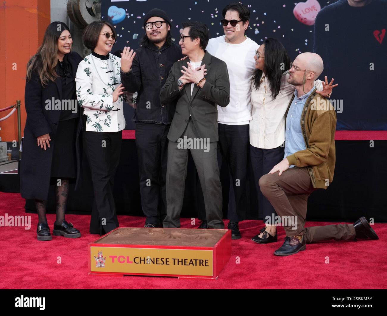 Los Angeles, USA. 03rd Feb, 2025. (L-R) Guest, Echo Quan, Daniel Kwan, Ke Huy Quan, Jonathan ...