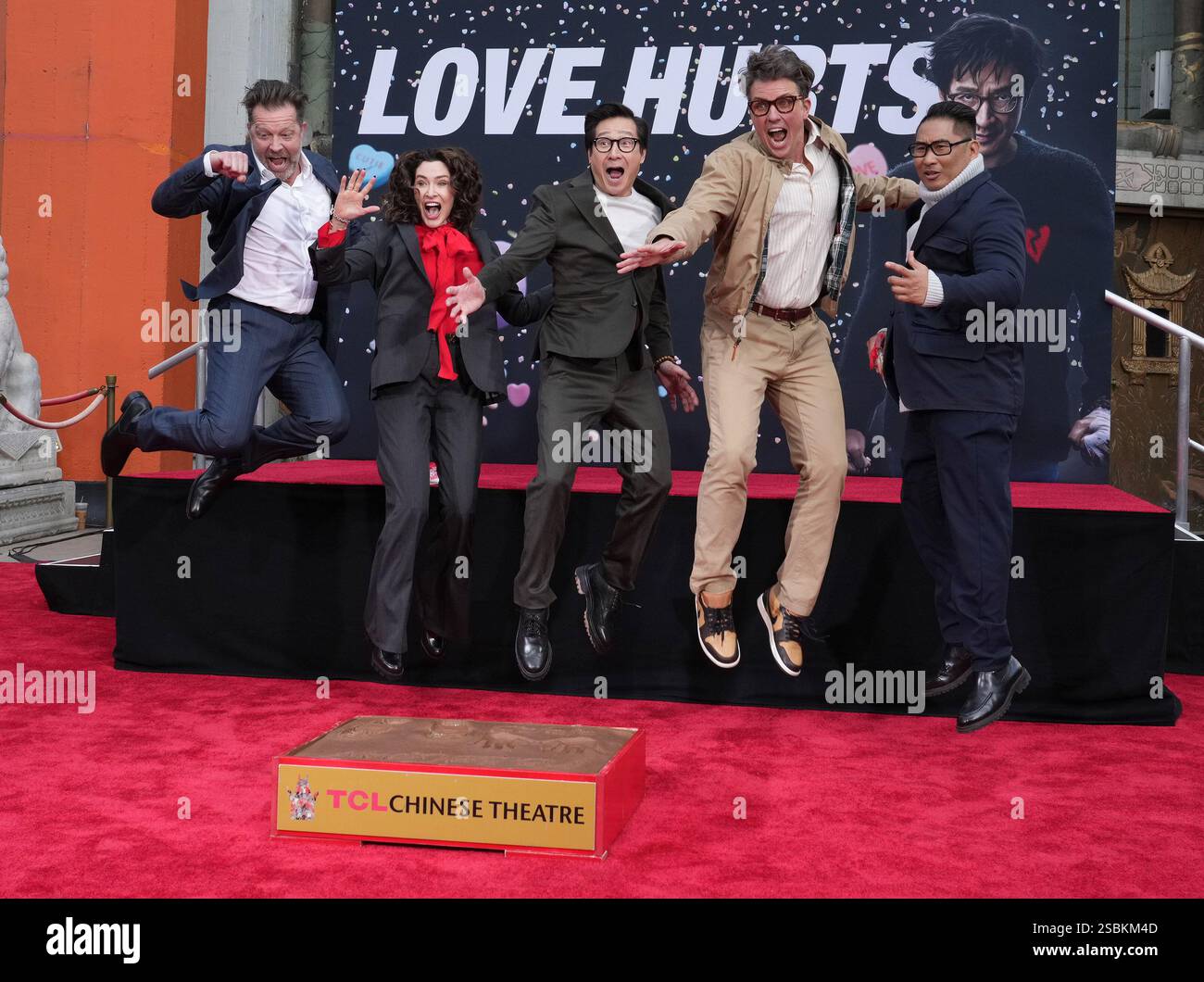 Los Angeles, USA. 03rd Feb, 2025. (L-R) David Leitch, Kelly McCormick, Ke Huy Quan, Guy Danella ...