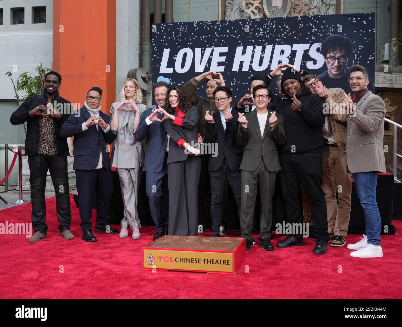 Los Angeles, USA. 03rd Feb, 2025. (L-R) LOVE HURTS Cast & Crew - Mustafa Shakir, Jonathan ...