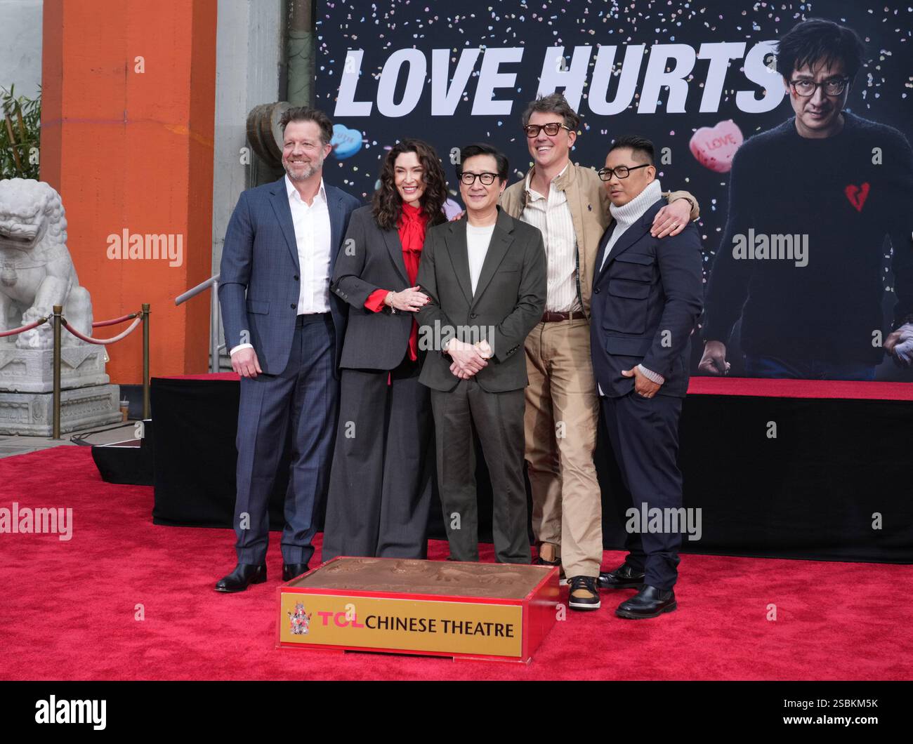 Los Angeles, USA. 03rd Feb, 2025. (L-R) David Leitch, Kelly McCormick, Ke Huy Quan, Guy Danella ...