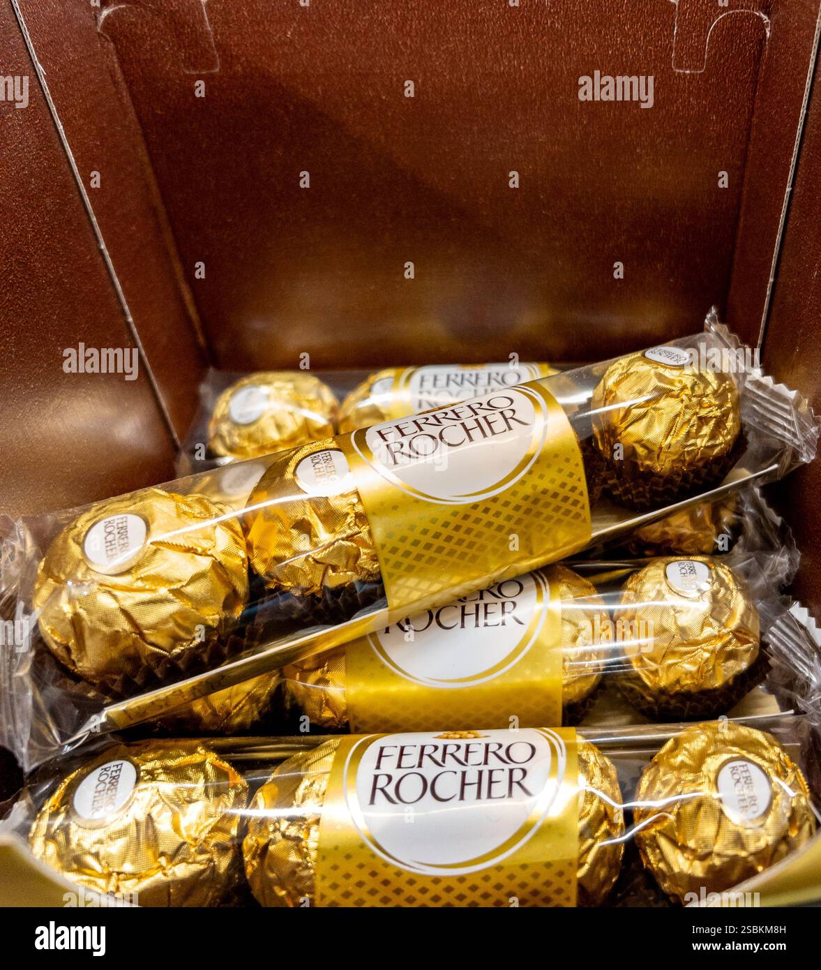 Italy - February 03, 2025: Ferrero Rocher chocolates in exposed ...