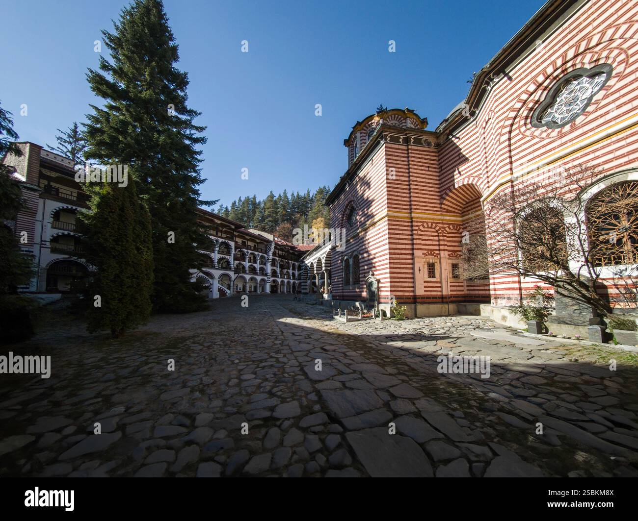 Autumn view of Orthodox Monastery of Saint Ivan (John) of Rila (Rila ...