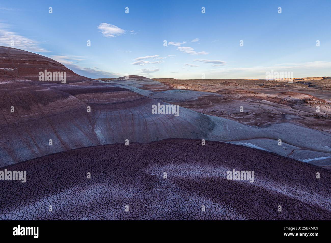 Beautiful otherworldly Bentonite Hills of Utah during the sunset or ...