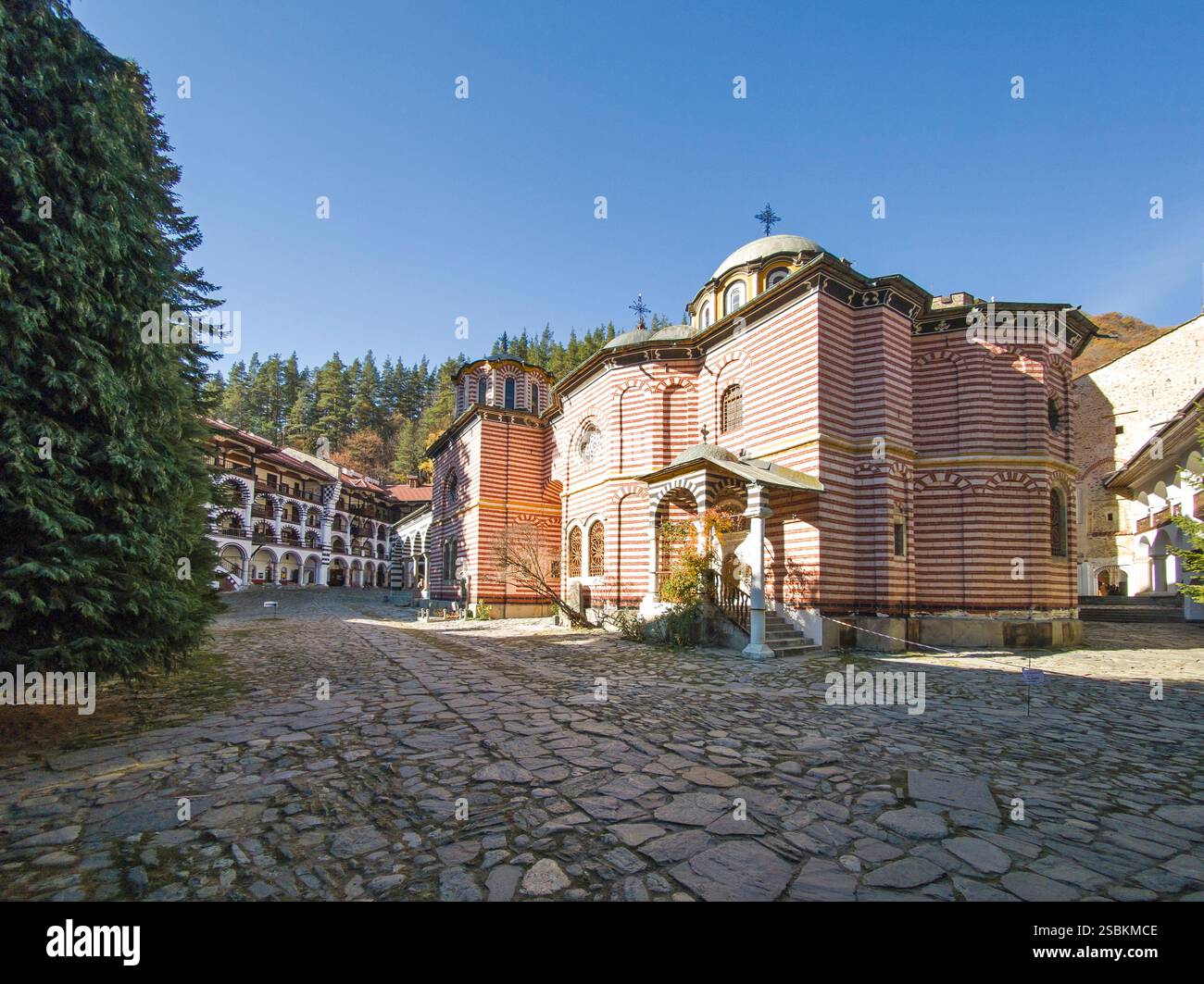 Autumn view of Orthodox Monastery of Saint Ivan (John) of Rila (Rila ...