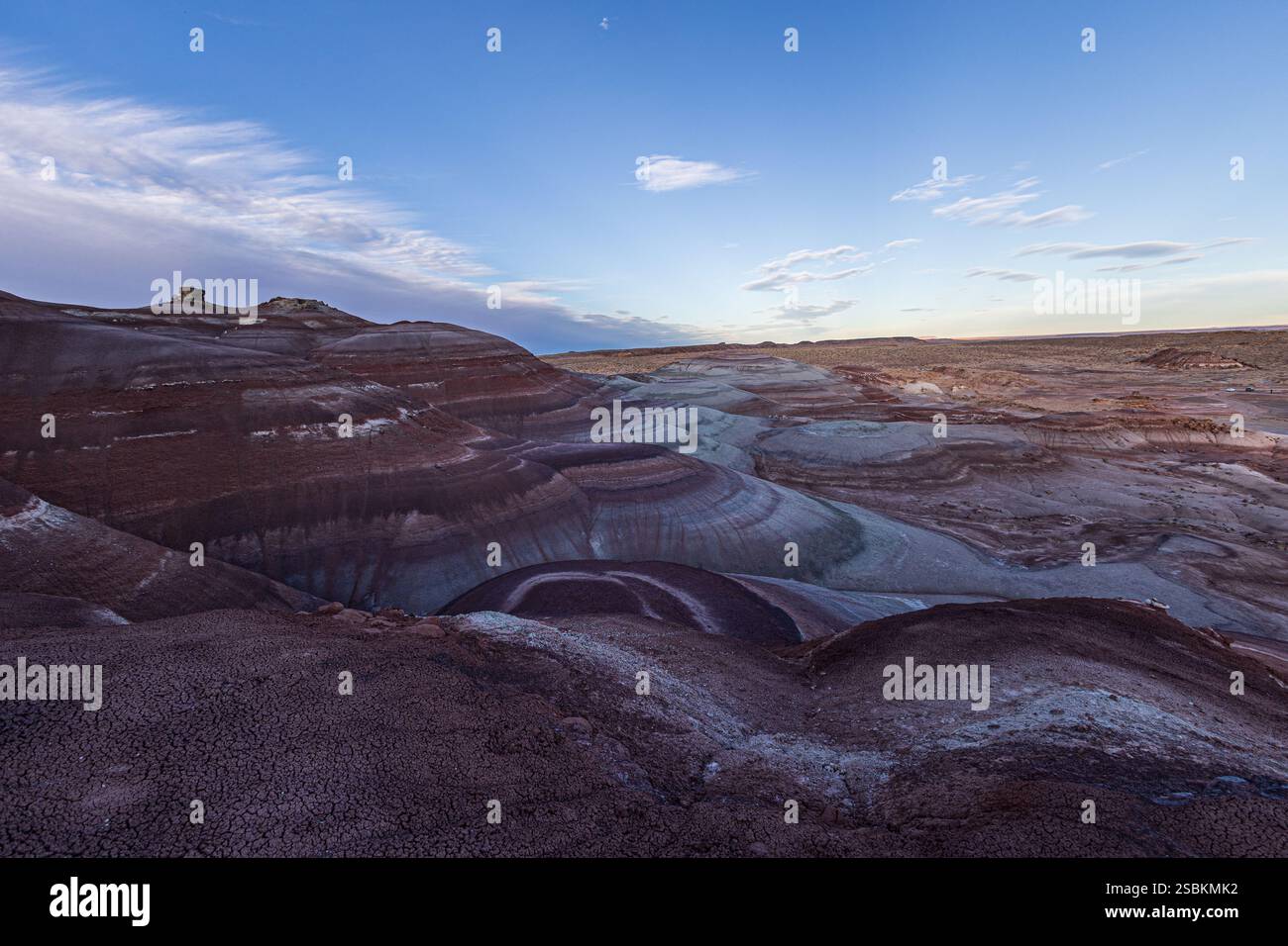 Beautiful otherworldly Bentonite Hills of Utah during the sunset or ...