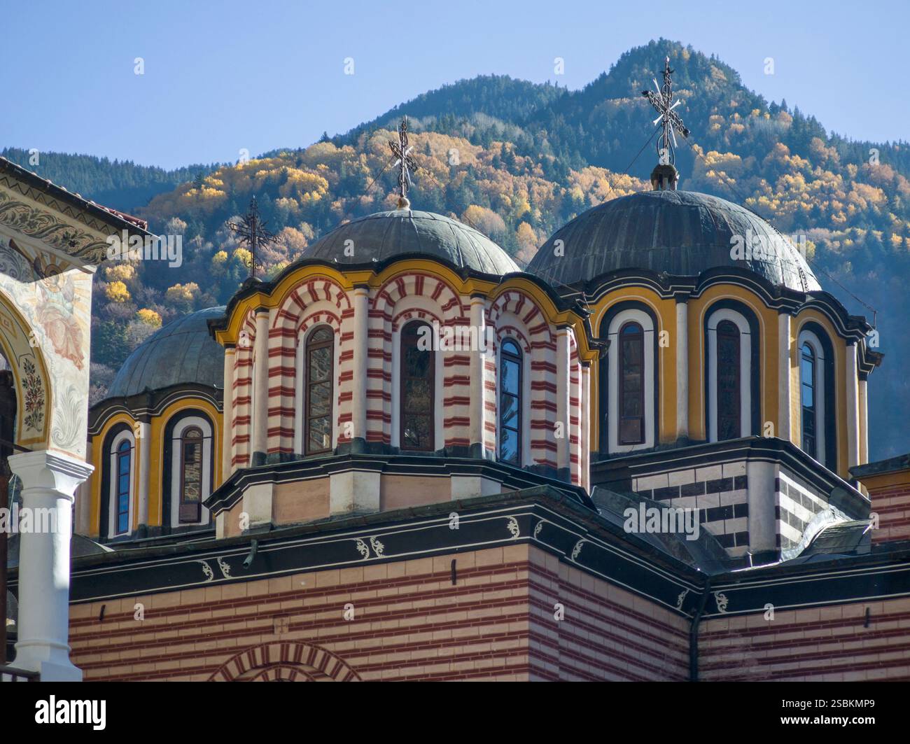 Autumn view of Orthodox Monastery of Saint Ivan (John) of Rila (Rila ...