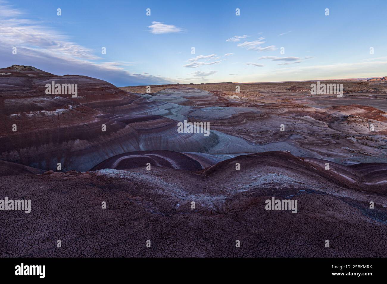 Beautiful otherworldly Bentonite Hills of Utah during the sunset or ...