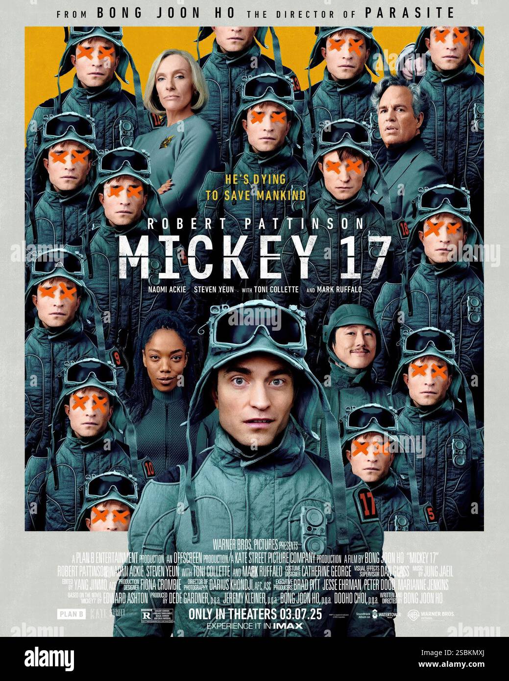 MICKEY 17, US poster, Robert Pattinson (front, and all with X'ed eyes ...
