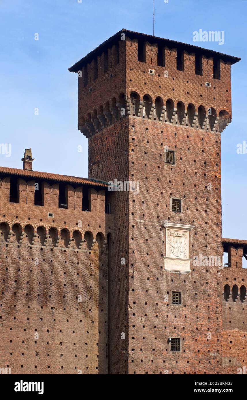 Brickwork tower above the entrance to the the Corte Ducale, Castello ...
