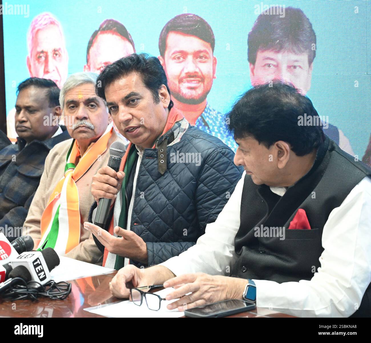 New Delhi, India. 03rd Feb, 2025. NEW DELHI, INDIA - FEBRUARY 3: DPCC president Devender Yadav ...