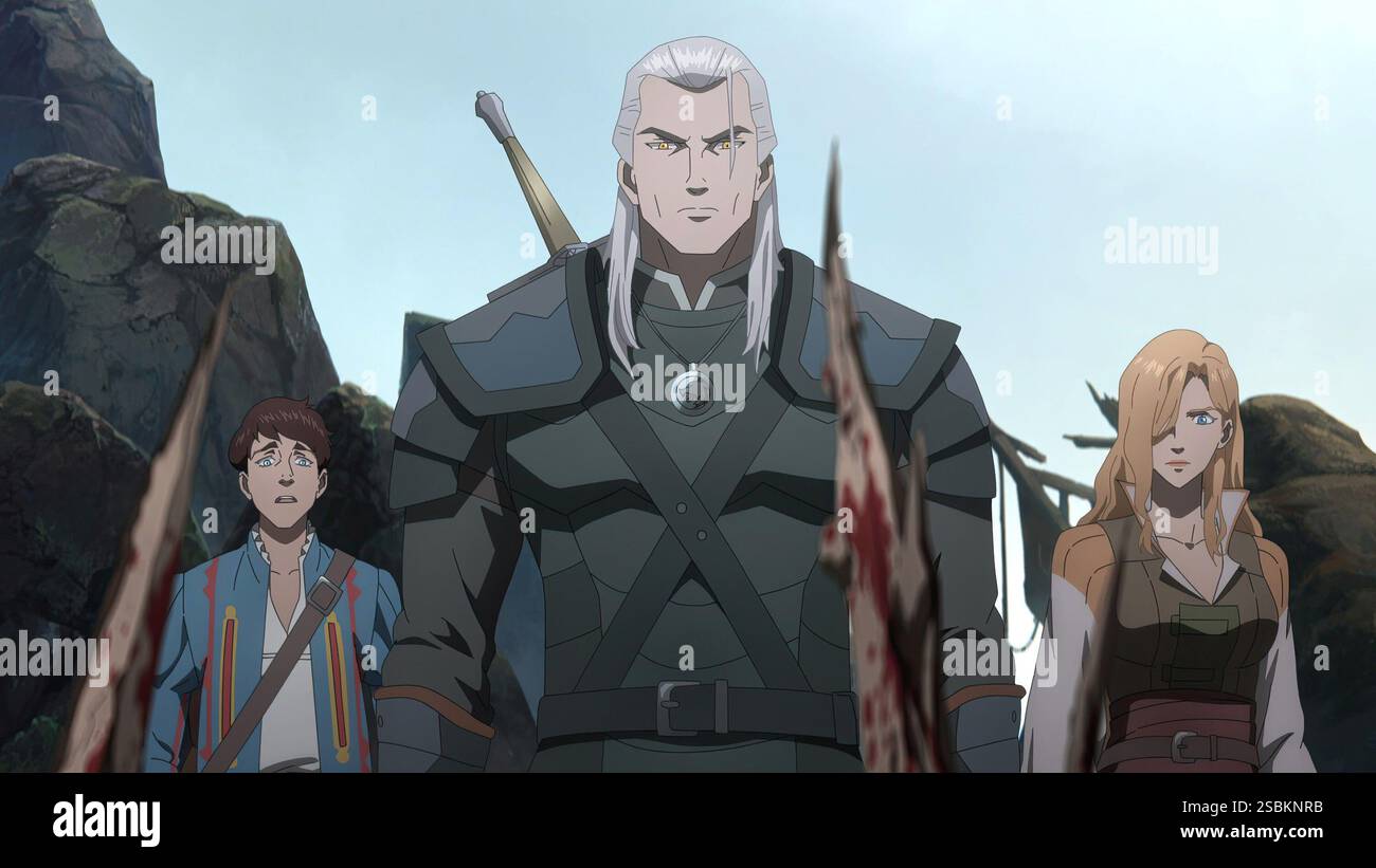 THE WITCHER: SIRENS OF THE DEEP, from left: Jaskier (voice: Joey Batey ...