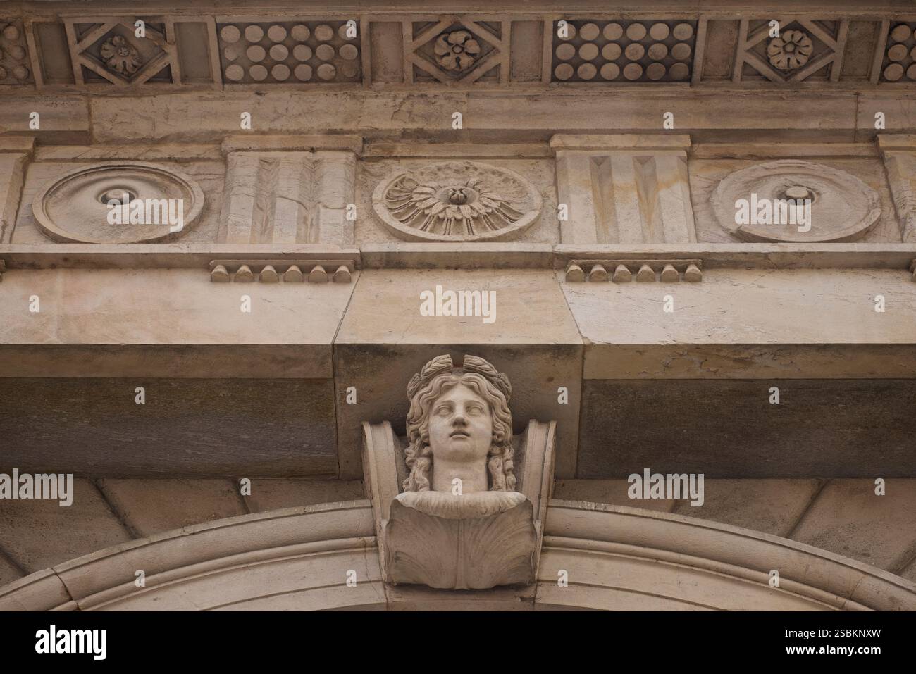 Architectural detail on the Porta Garibaldi, Milan, Lombardi, Italy ...