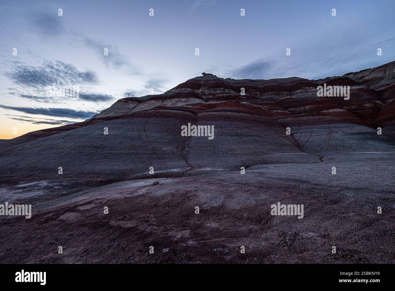 Beautiful otherworldly Bentonite Hills of Utah during the sunset or ...